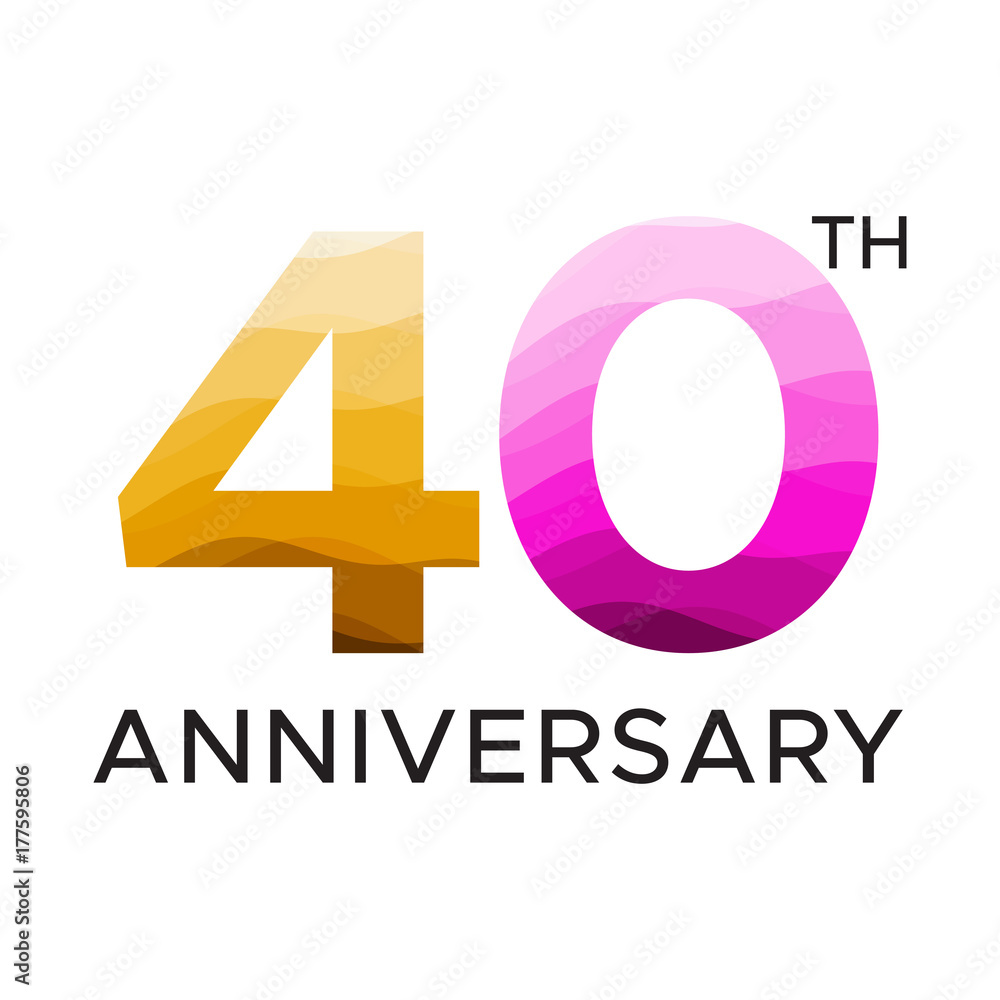 40th anniversary unique number Stock Vector | Adobe Stock