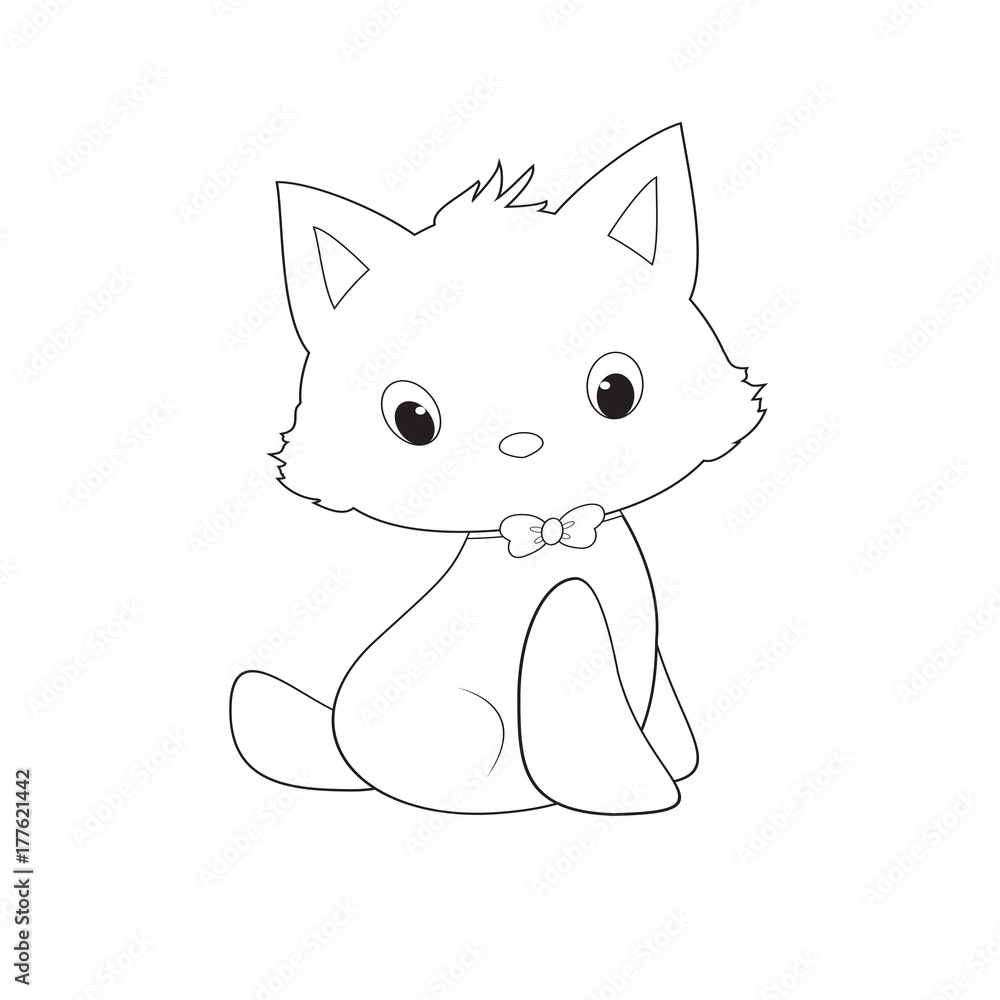 Kitten Clip Art Black And White