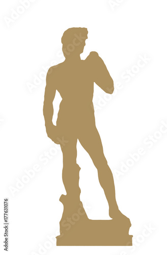 Silhouette of David statue from Michelangelo Buonarroti, Florence Stock ...
