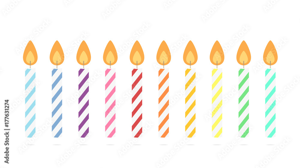 Colorful birthday candles vector Stock Vector | Adobe Stock