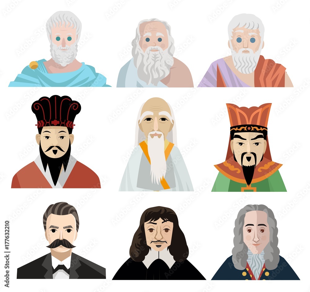 greatest philosophers and thinkers from all the times Stock Vector ...