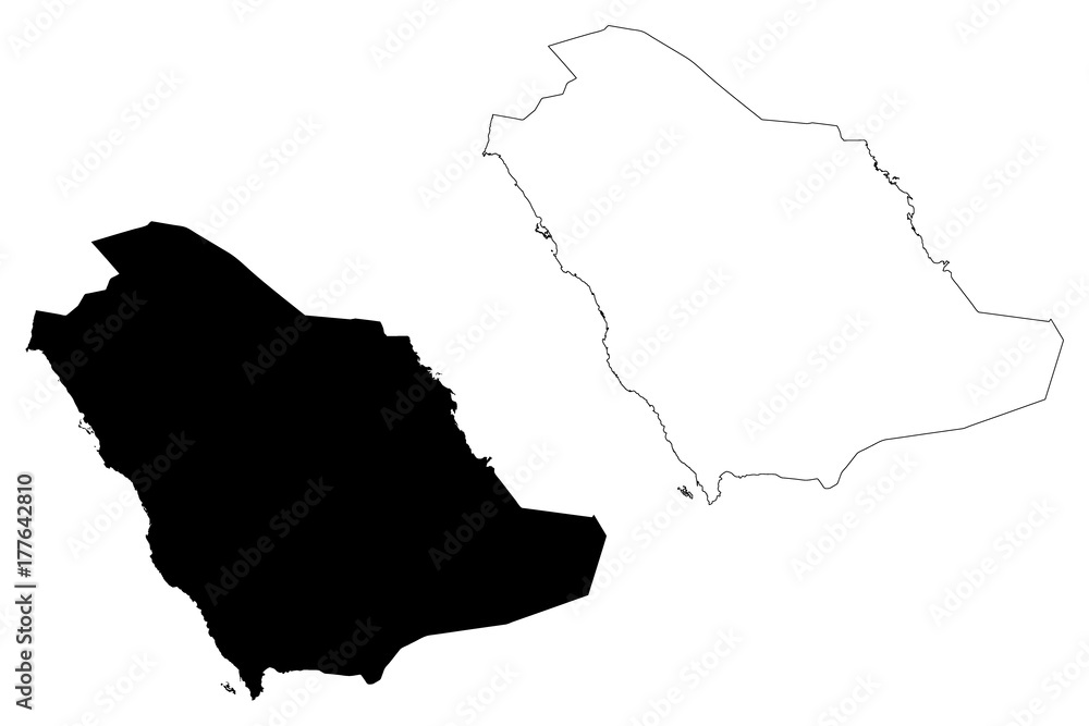 Saudi Arabia map vector illustration, scribble sketch Saudi Arabia Stock Vector | Adobe Stock