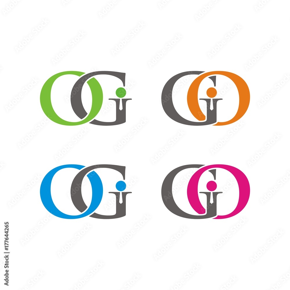 OG or GO logo letter design template vector Stock-Vektorgrafik | Adobe ...