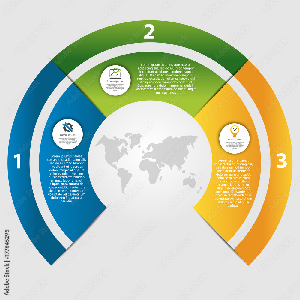 Modern vector illustration 3D. The template of a circular infographic ...