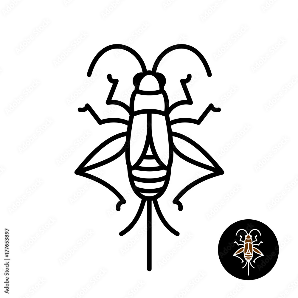 Cricket insect stylized logo. Stock Vector | Adobe Stock