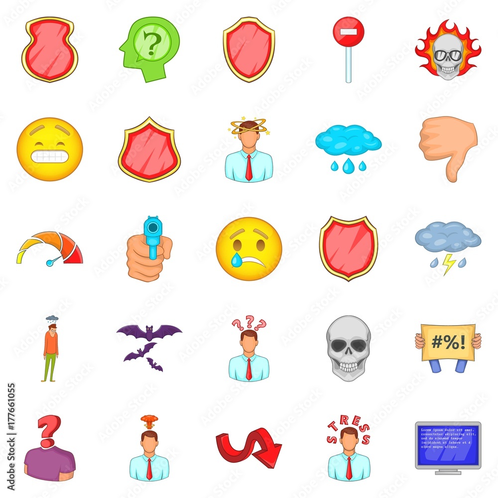 Strain icons set, cartoon style Stock Vector | Adobe Stock