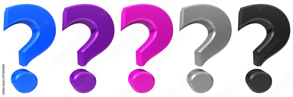 question mark 3d interrogation point asking sign punctuation mark ...