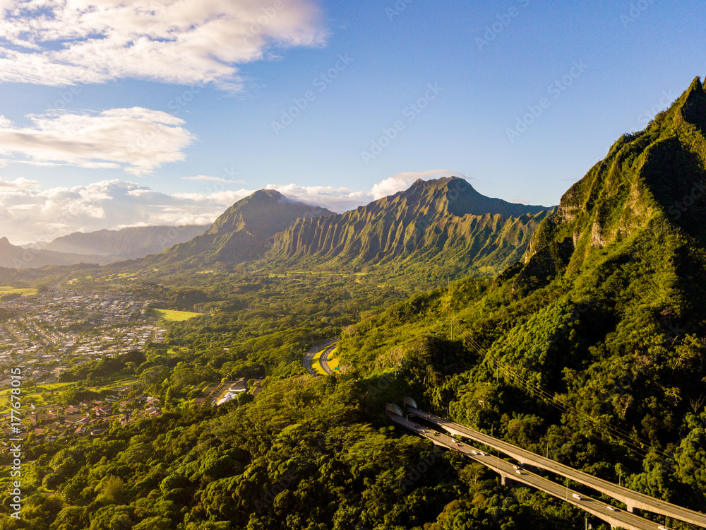 Kualoa Ranch in Oahu, Hawaii. Many famous television shows and movies ...