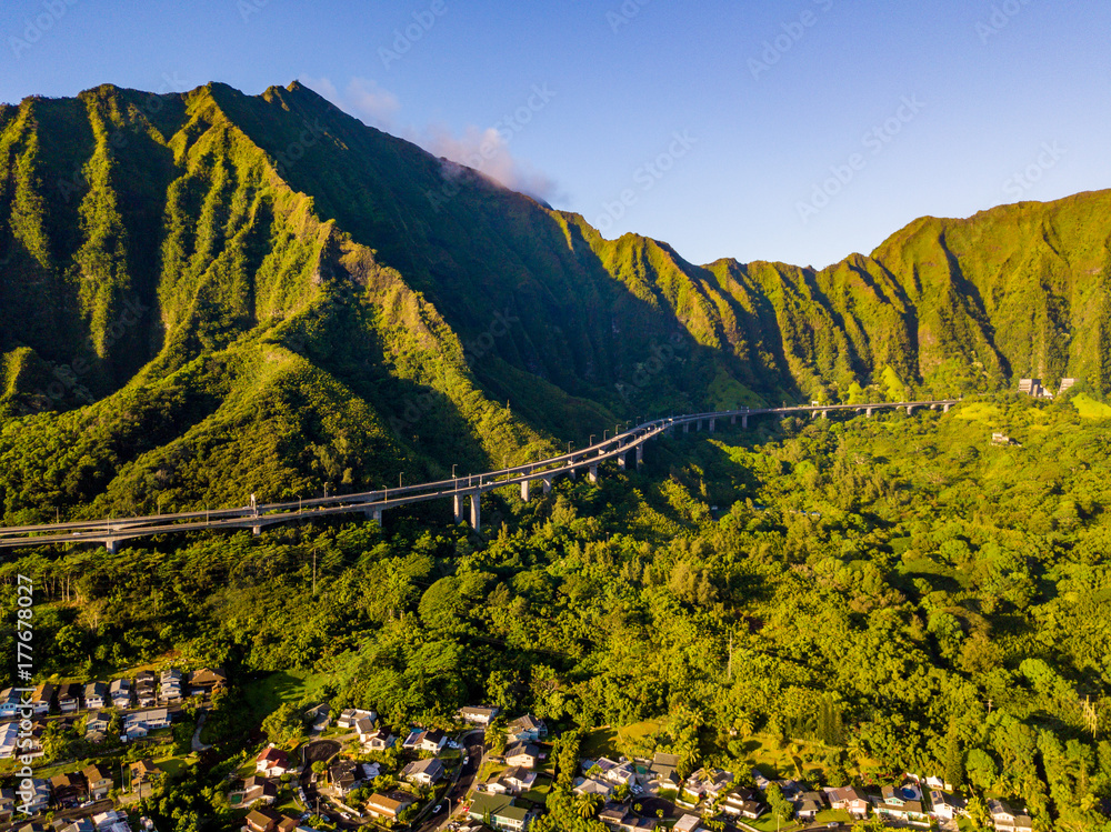 Kualoa Ranch in Oahu, Hawaii. Many famous television shows and movies ...