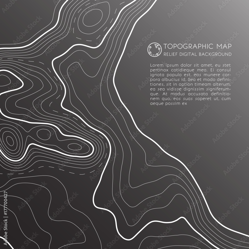 Map line of topography. Vector abstract topographic map concept with ...