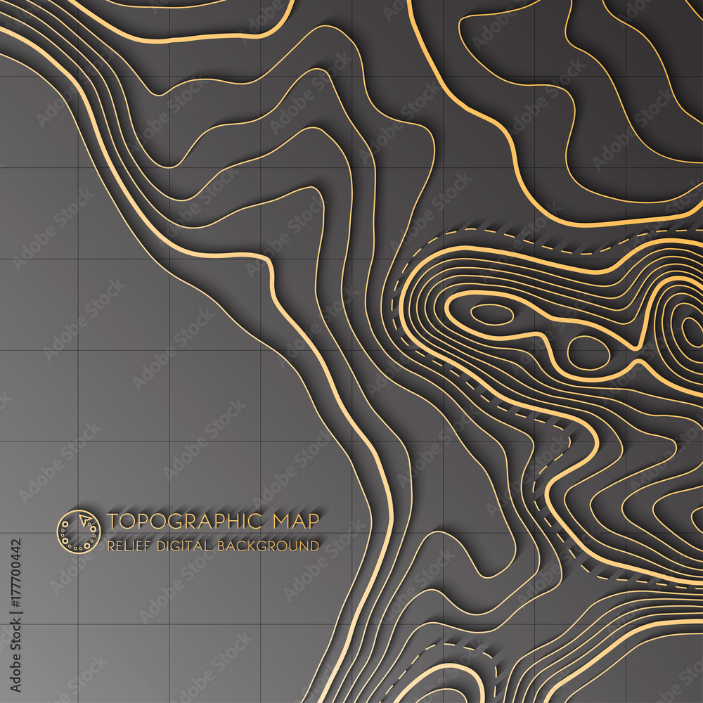 Map line of topography. Vector abstract topographic map concept with ...