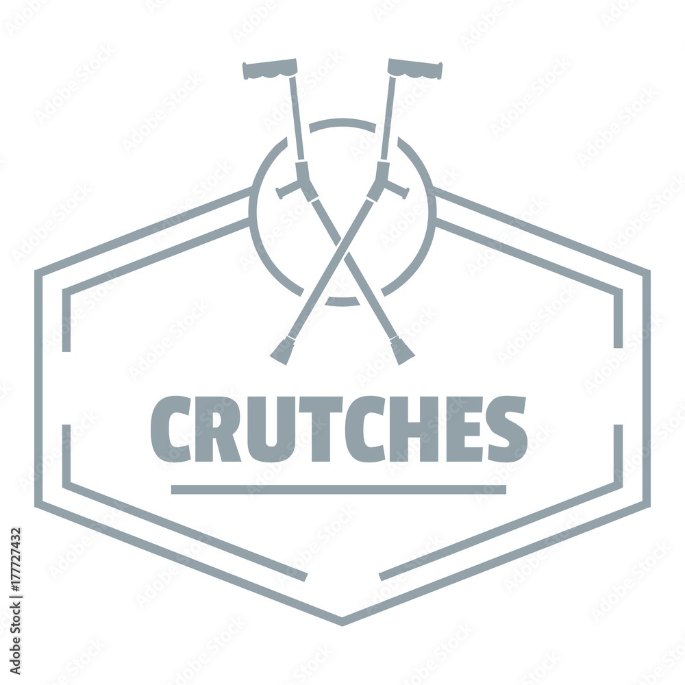 Crutches logo, simple gray style Stock Vector | Adobe Stock