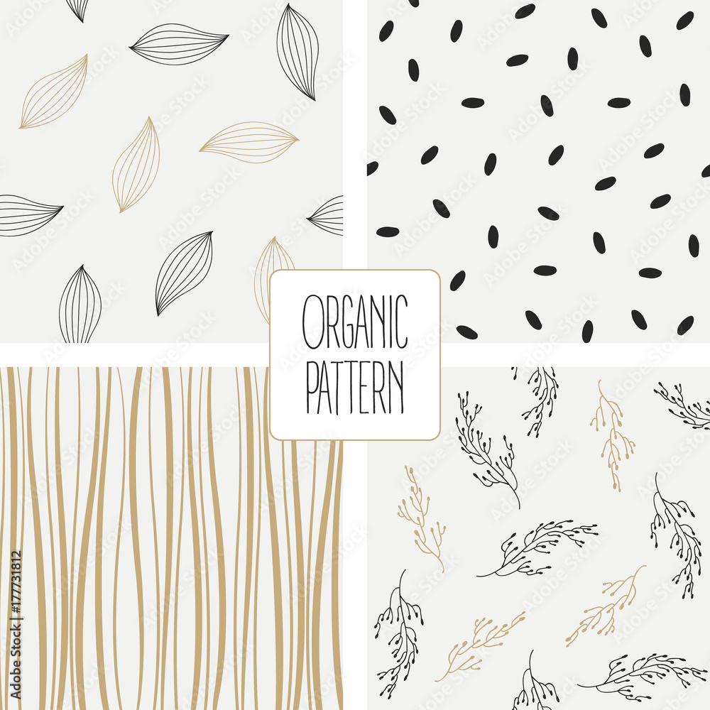 Set organic pattern. Vector illustration Stock Vector | Adobe Stock
