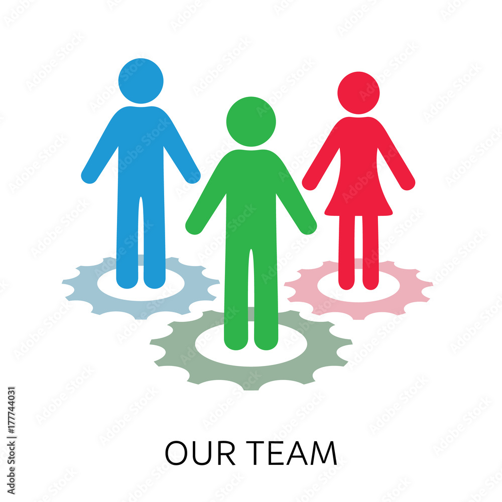 Vector our team icon gear wheels design Stock Vector | Adobe Stock