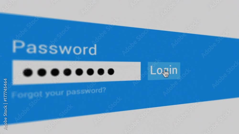 typing password login click close-up shot, Identity Password Concept ...