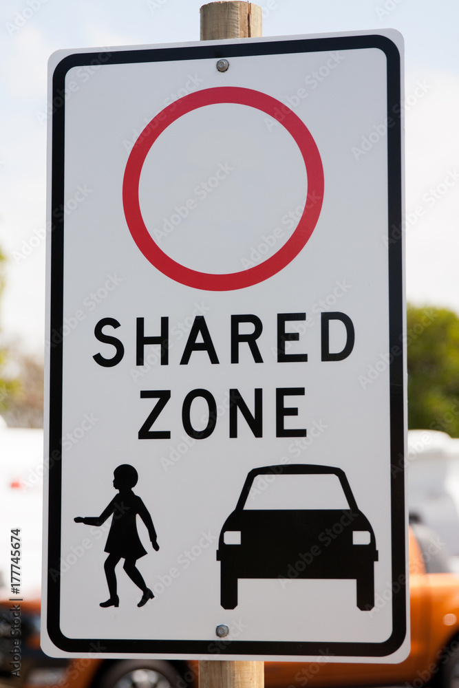 Shared Zone Traffic Speed Sign with speed limit blank Stock Photo ...