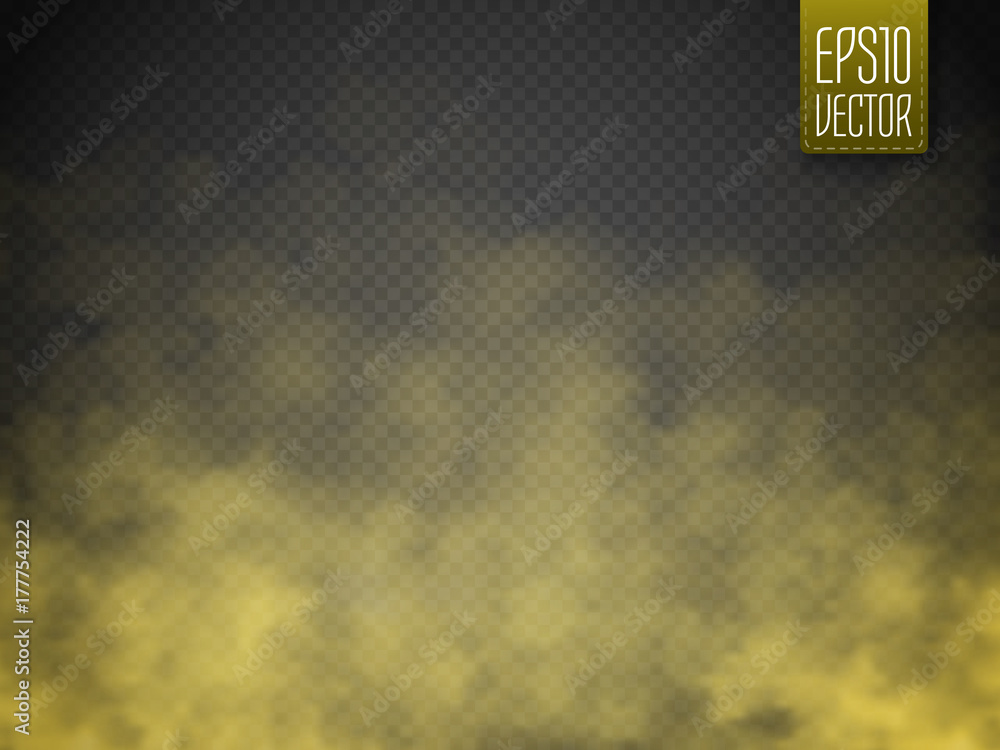 Golden smoke isolated transparent special effect. Vector illustration ...