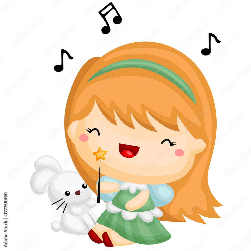 Singing Fairy Stock Vector | Adobe Stock