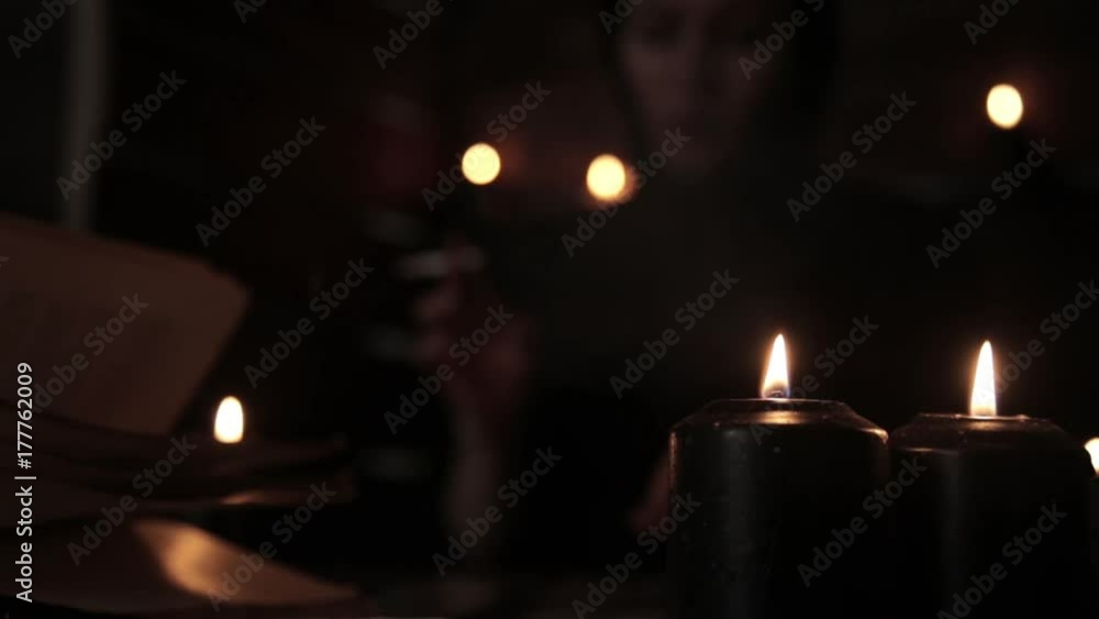 mystical beautiful female fortune teller, smoking a cigarette and ...