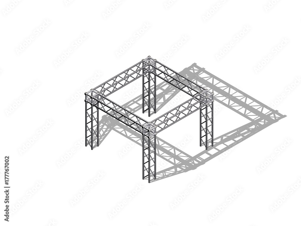 Truss construction. Isolated on white background. 3D rendering ...