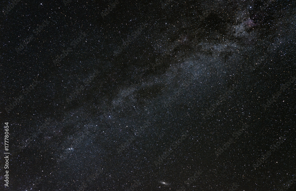 Constellation Cassiopeia in the band of the Milky Way galaxy with the ...