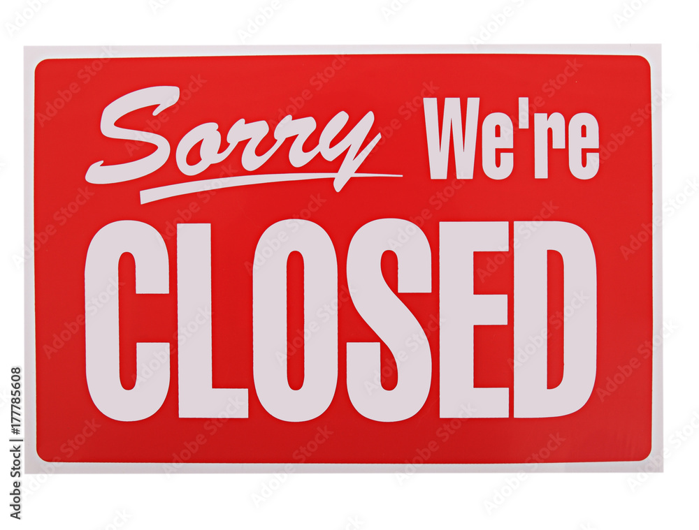 Closed Business Sign Stock Photo | Adobe Stock