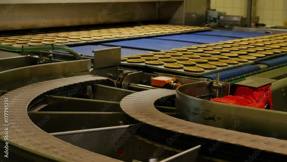 Industrial process of Empty Pies base pastries made from biscuits and ...