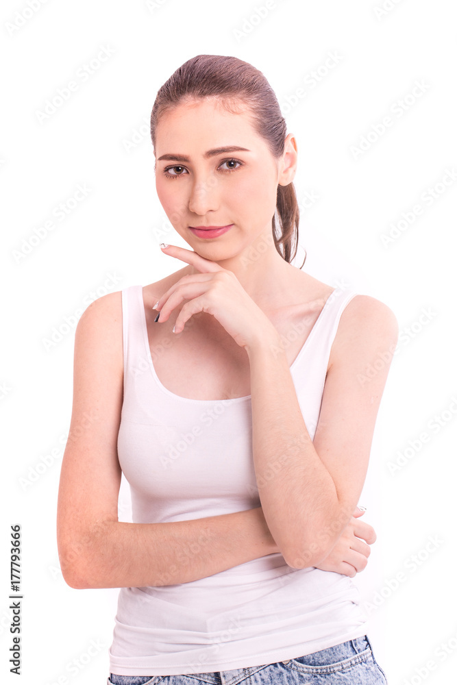 Beautiful Woman Face Portrait Beauty with maleup concept. Fashion ...