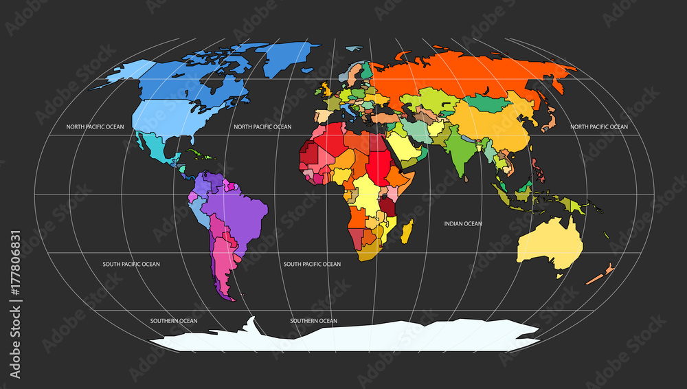 World map infographic layout. Vector illustration Stock Vector | Adobe ...