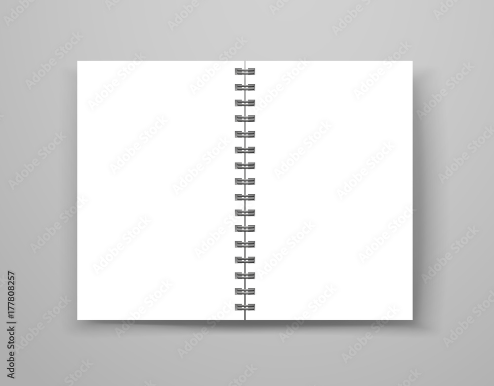 Blank open white notebook vector mockup. Identity template Stock Vector ...