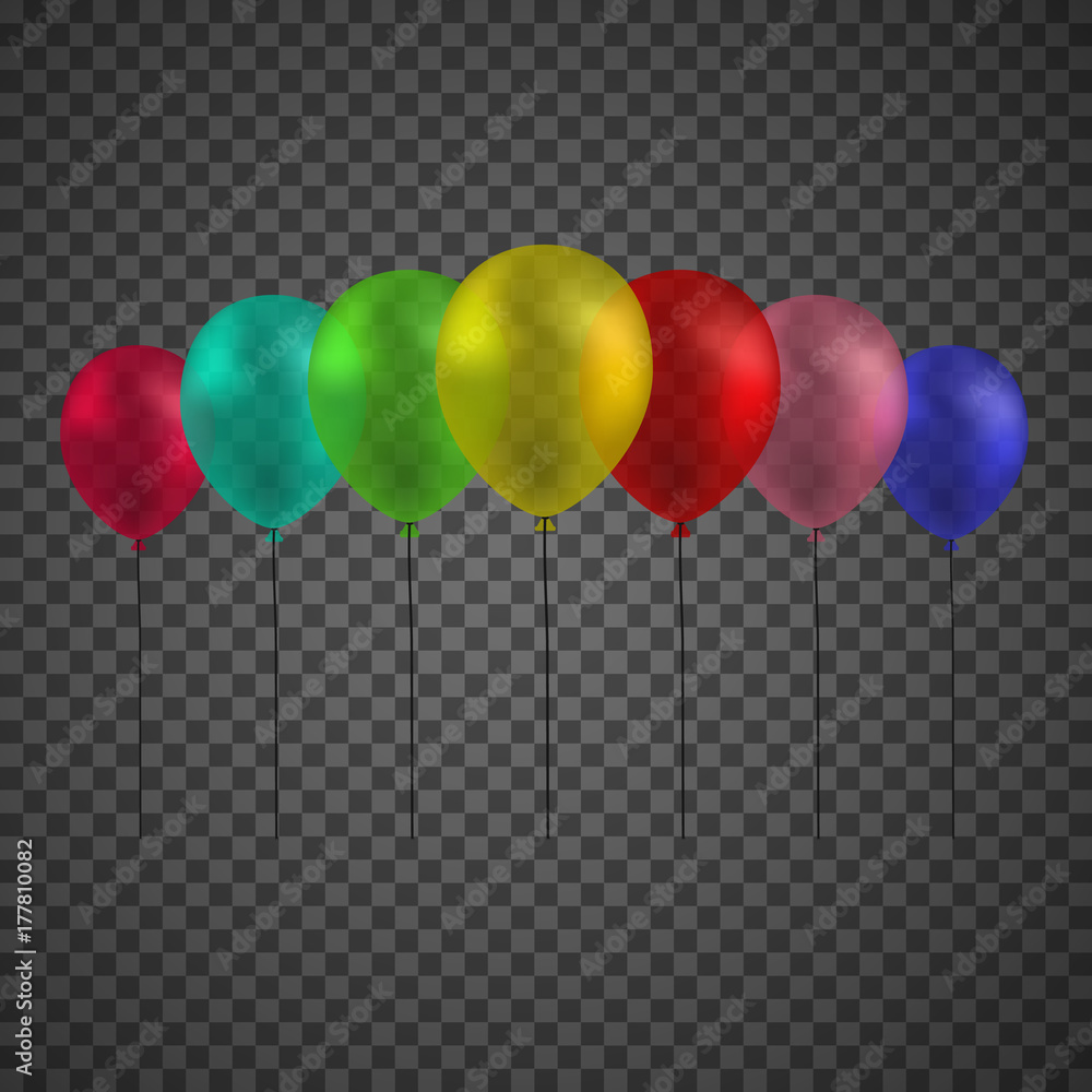 Balloon vector. Color Balloons Transparent Background Vector ...
