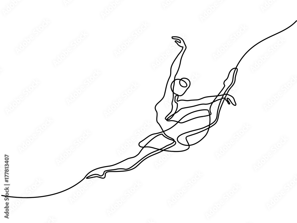 Ballet Dancer Jumping Drawing