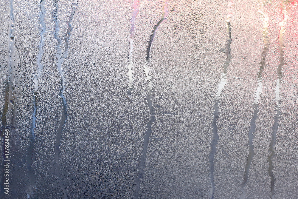 Natural water drop background. Window glass with condensation high ...