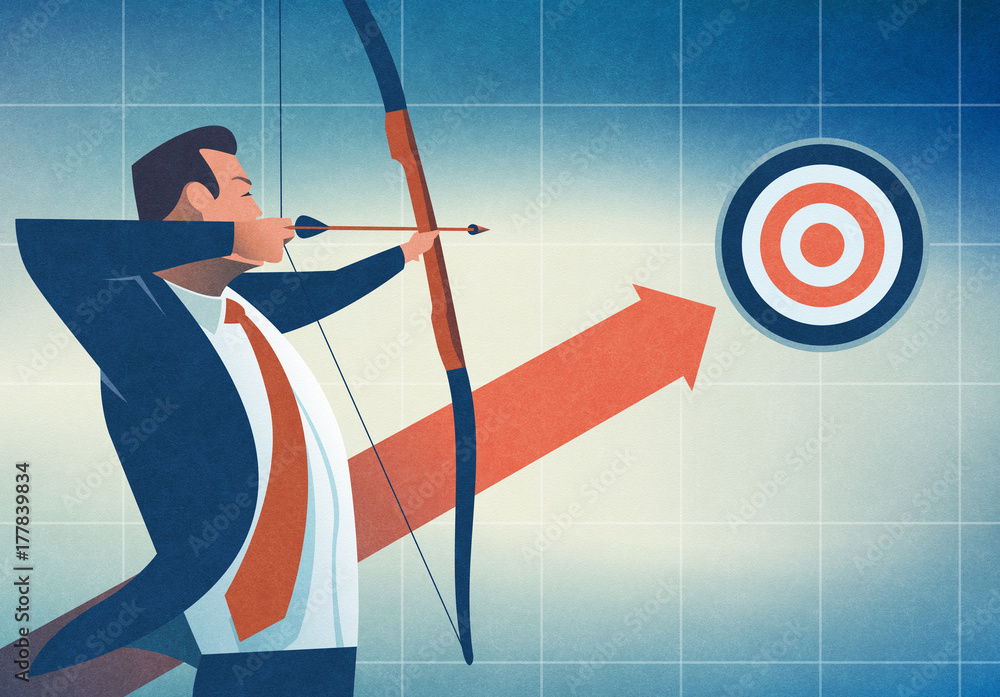 ภาพประกอบสต็อก Aiming at a target. Concept illustration ภาพ | Adobe Stock