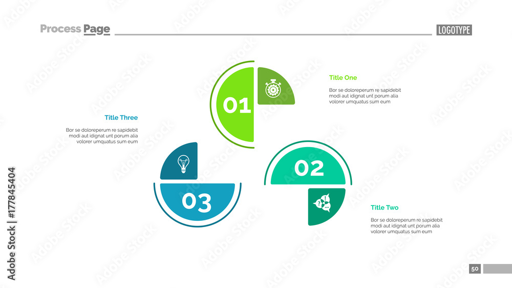 Cycle Chart with Three Elements Template Stock Vector | Adobe Stock
