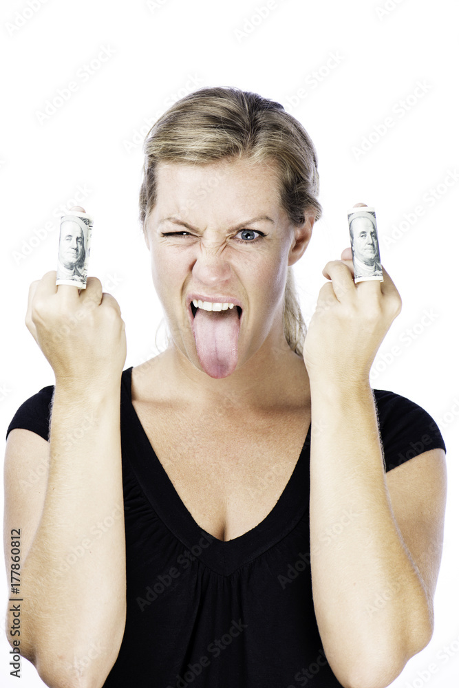 Middle Finger One Hundred Dollar Stock Photo | Adobe Stock