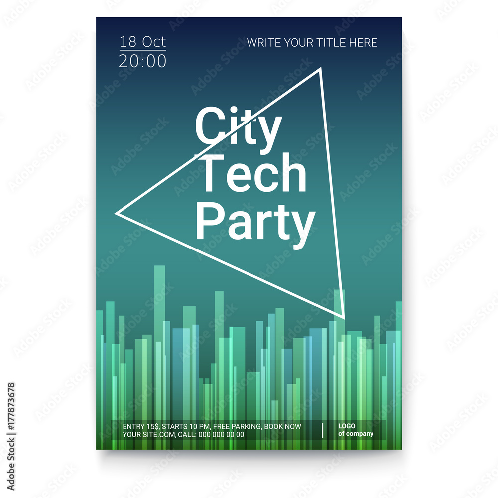 Vector template of poster, design layout for brochure, banner, flyer ...