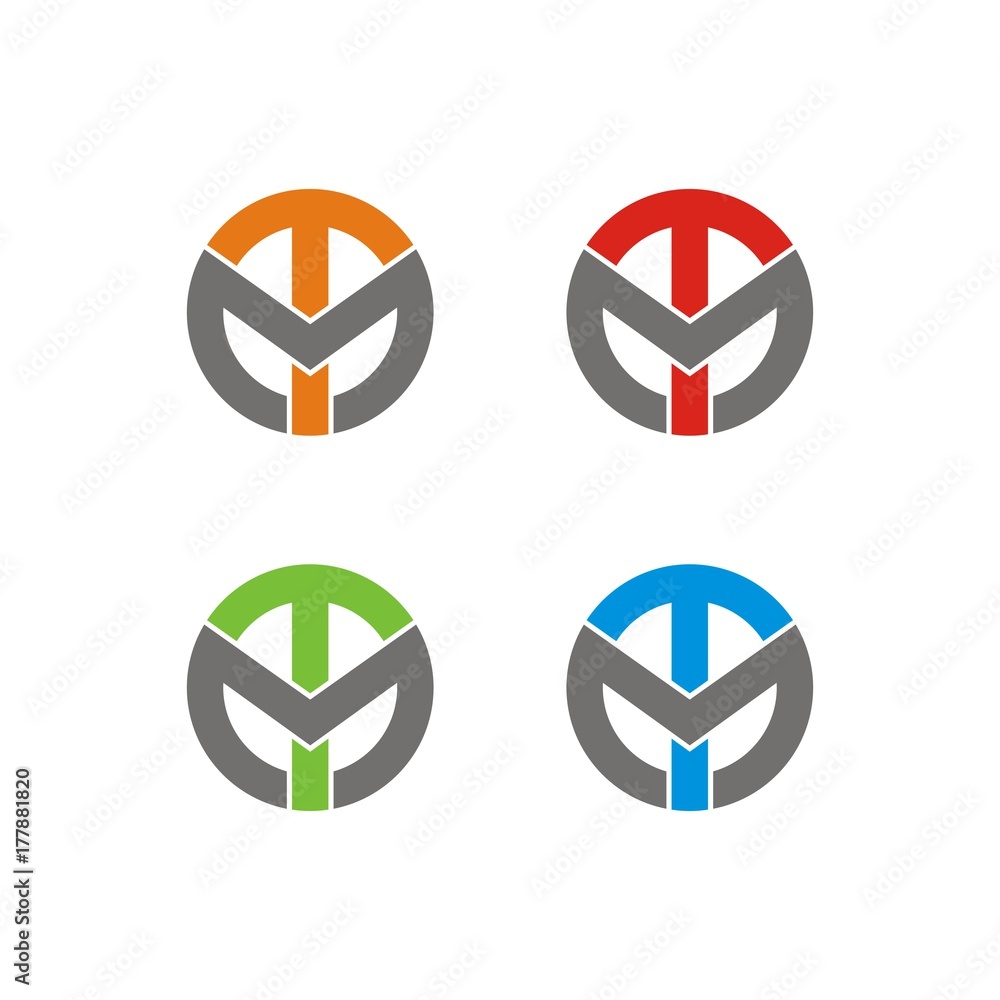 TM or MT logo design template design vector Stock Vector | Adobe Stock