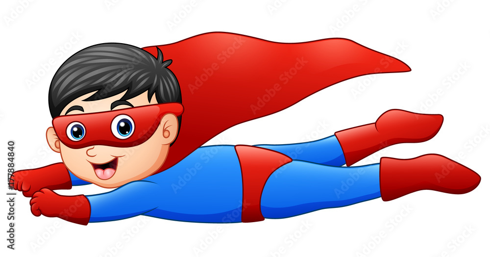 Flying Superhero Cartoon
