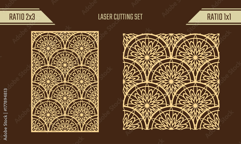 DIY Laser Cutting set. Woodcut Vector Panel. Plywood Lasercut Eastern ...