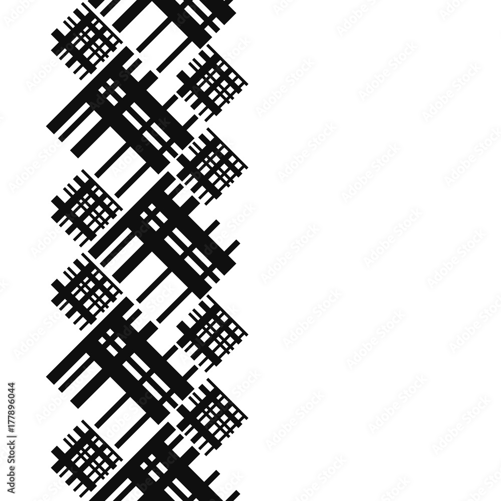 Monochrome frame abstractionism style. Seamless border for design ...