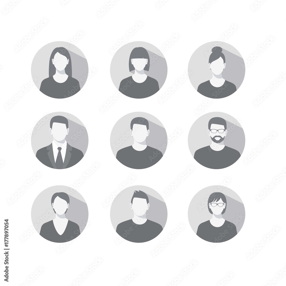 Set of profile icons for men and women Stock Vector | Adobe Stock