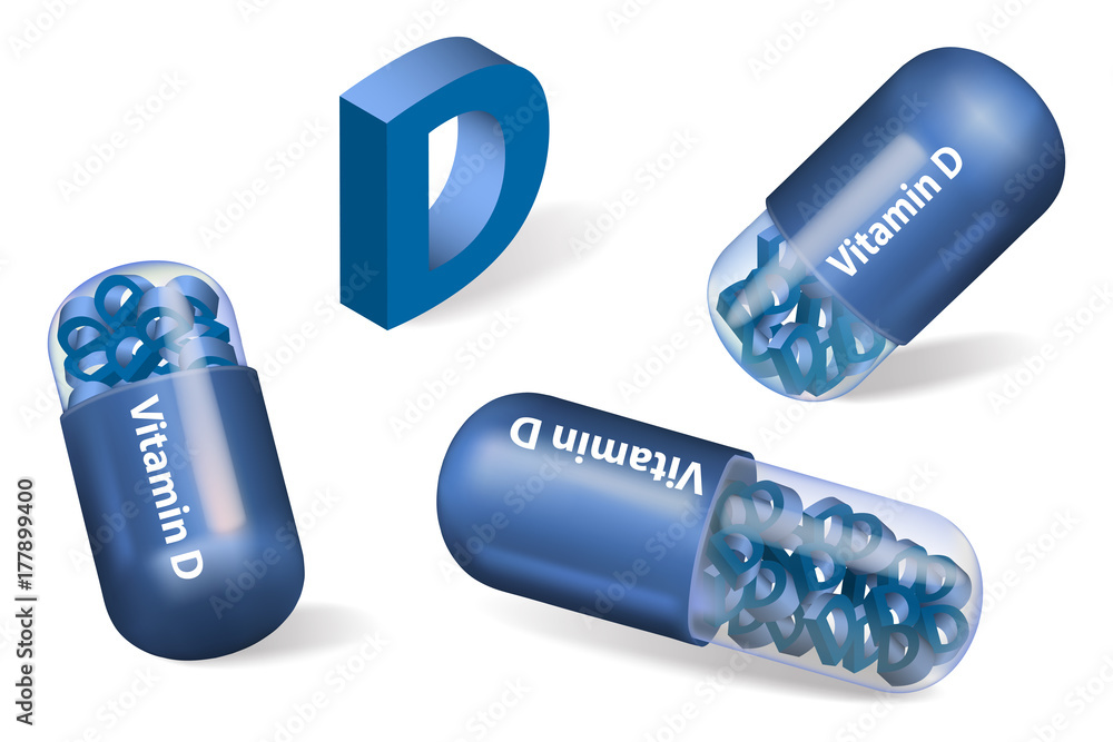 Pharmaceutical medicament Blue Medicine capsule pills.Healthy Vitamin D ...