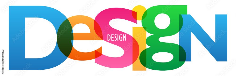 "DESIGN” overlapping vector letters icon (multicoloured) Stock Vector ...
