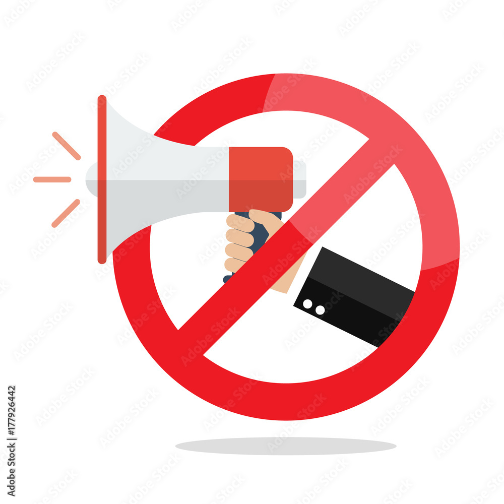 No megaphone or no speaker prohibition sign Stock Vector | Adobe Stock