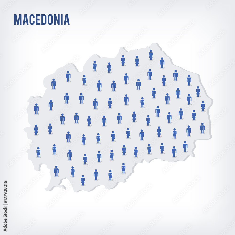 Vector people map of Macedonia . The concept of population. Stock ...