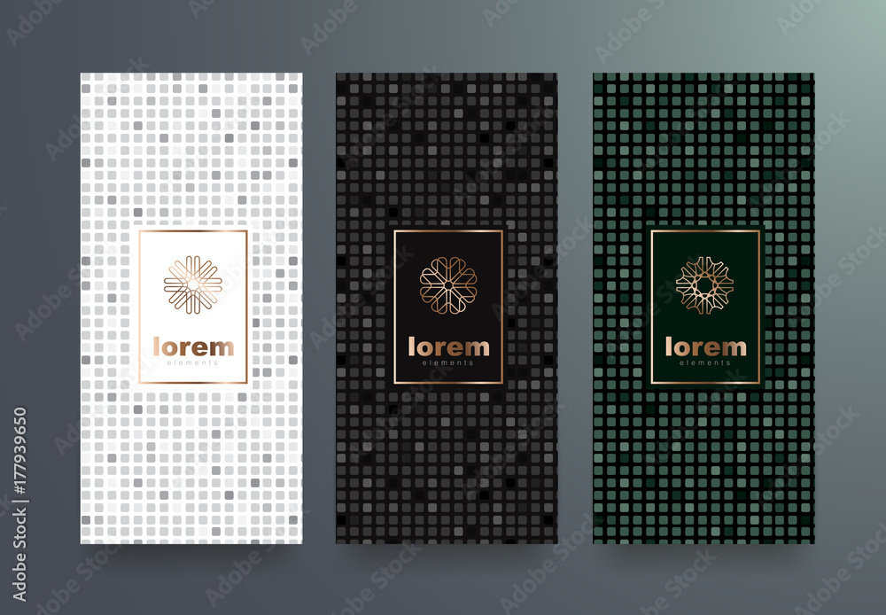 Vector set packaging templates with different texture for luxury ...