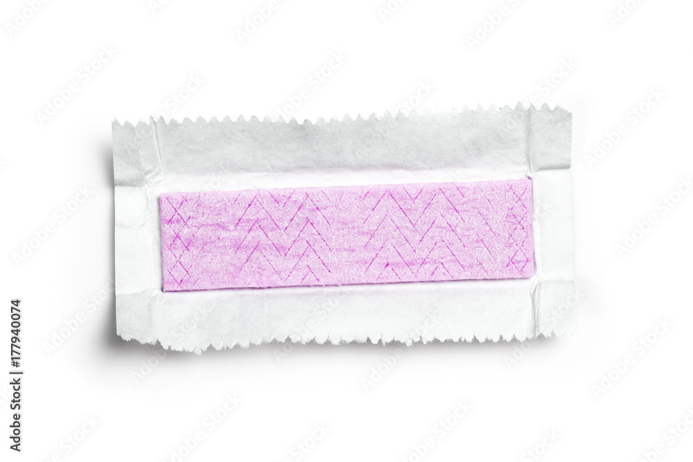 Chewing gum plate wrapped in foil isolated Stock Photo | Adobe Stock