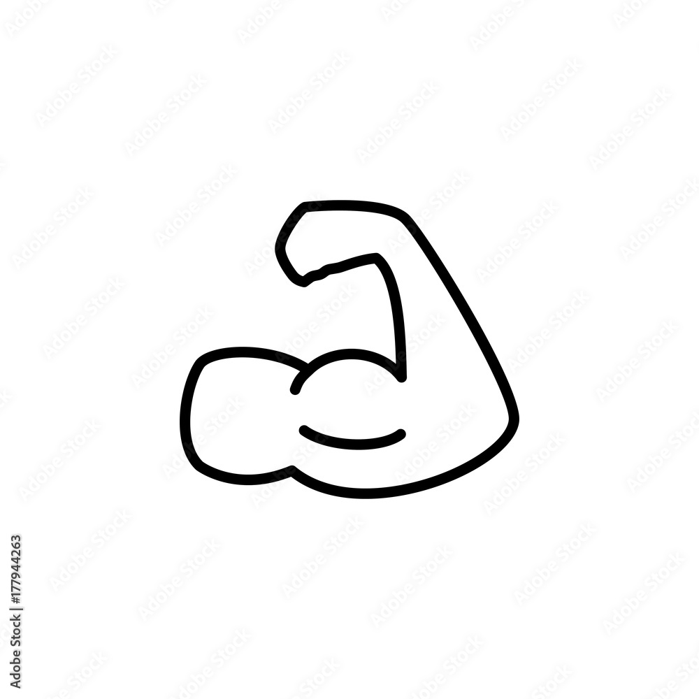 thin line biceps icon on white Stock Vector | Adobe Stock