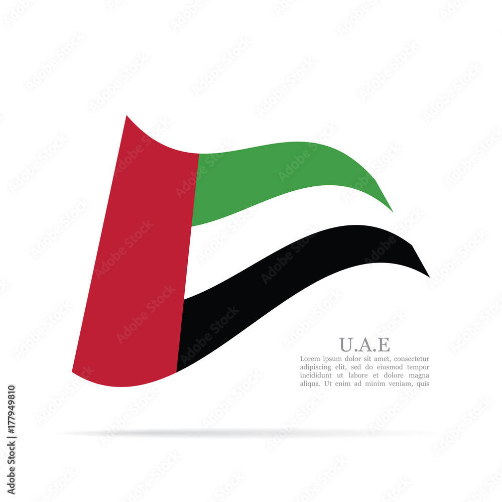 UAE national flag waving vector icon Stock Vector | Adobe Stock
